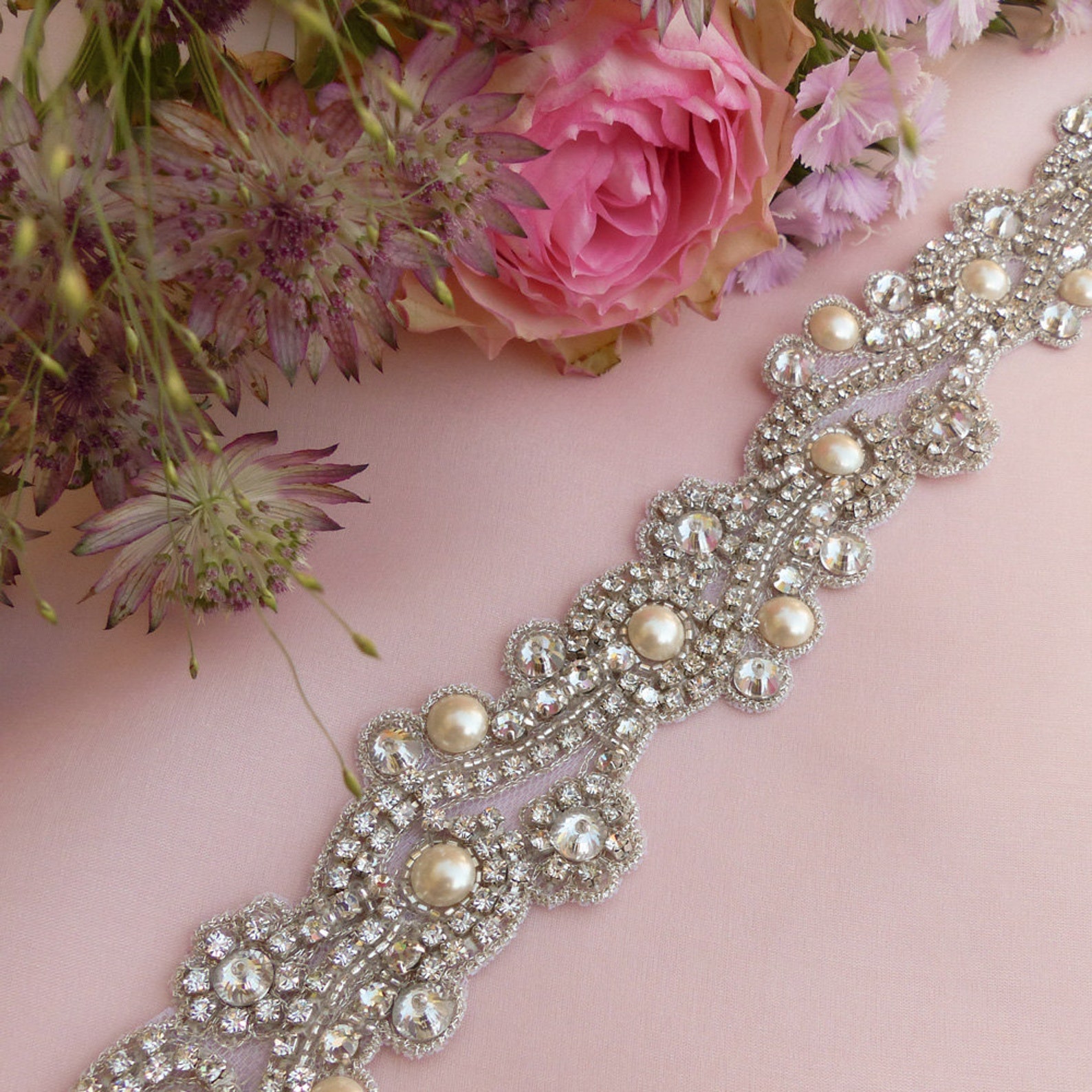 Swarovski Wedding Belt Jeweled Belt Pearl Belt Pearl Sash - Etsy
