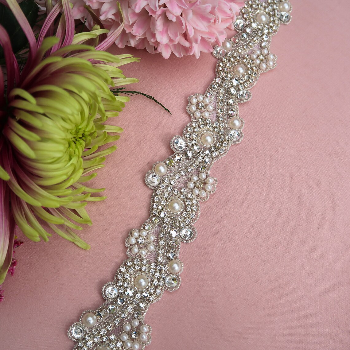 Swarovski Wedding Belt Jeweled Belt Pearl Belt Pearl Sash - Etsy