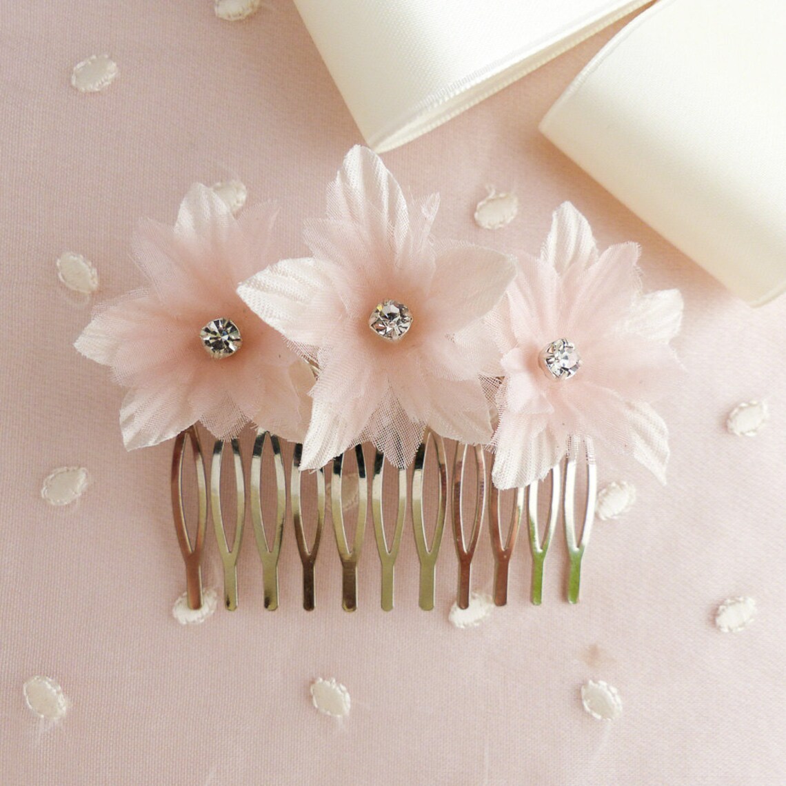 Silk Flower Hair Comb, Flower Hair Comb, Bridal Hair Comb - Etsy