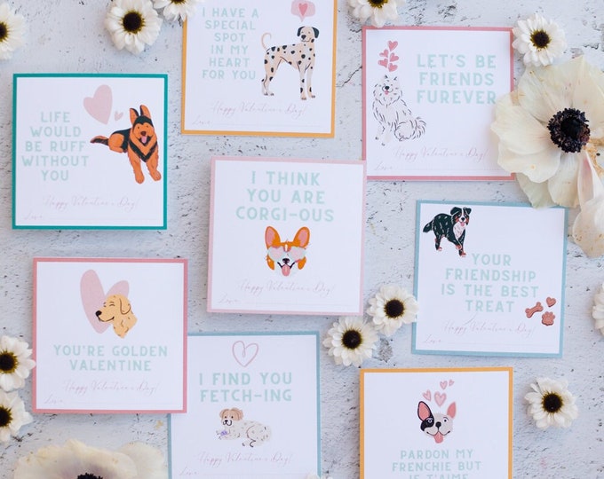 Puppy Valentine Cards Valentine's Day Kids Valentines Cards Puppy Love ...