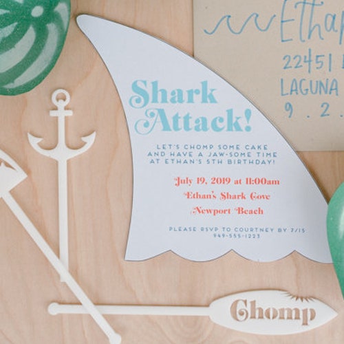 INSTANT DOWNLOAD: Shark Party Invitation - Etsy