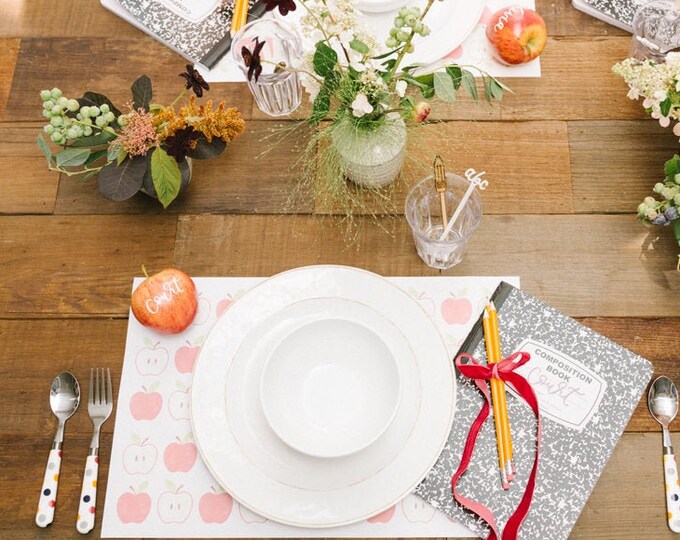 School Party Apple Placemats 11x17 DIGITAL DOWNLOAD - Etsy