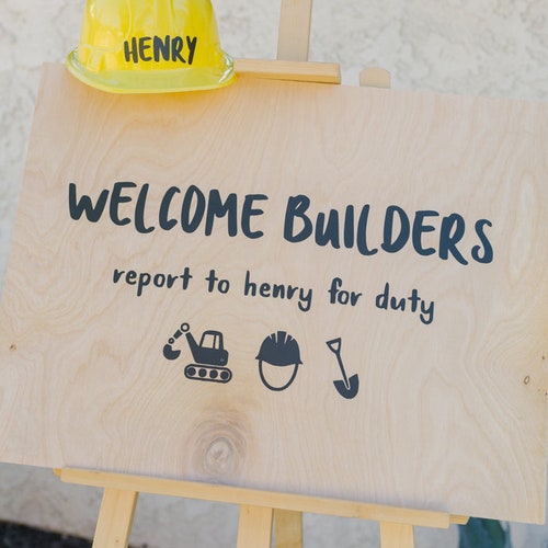 Construction Birthday Party Welcome Sign Construction - Etsy