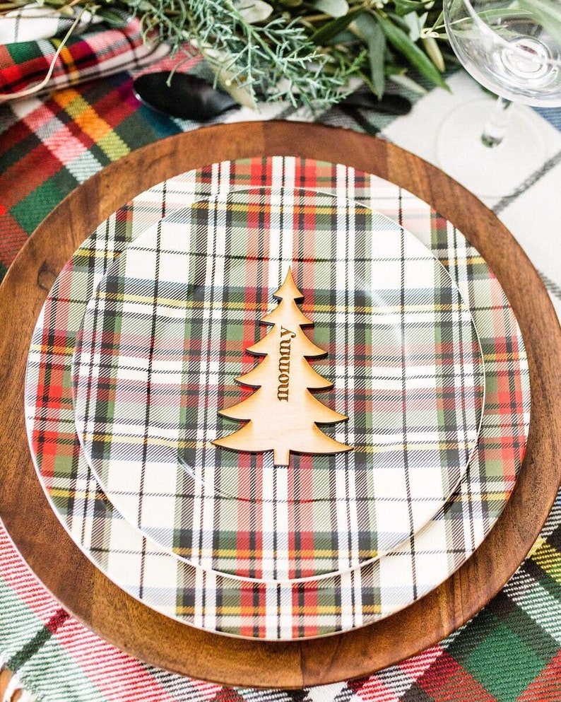 Christmas Tree Tags Christmas Table Personalized Placecard - Etsy