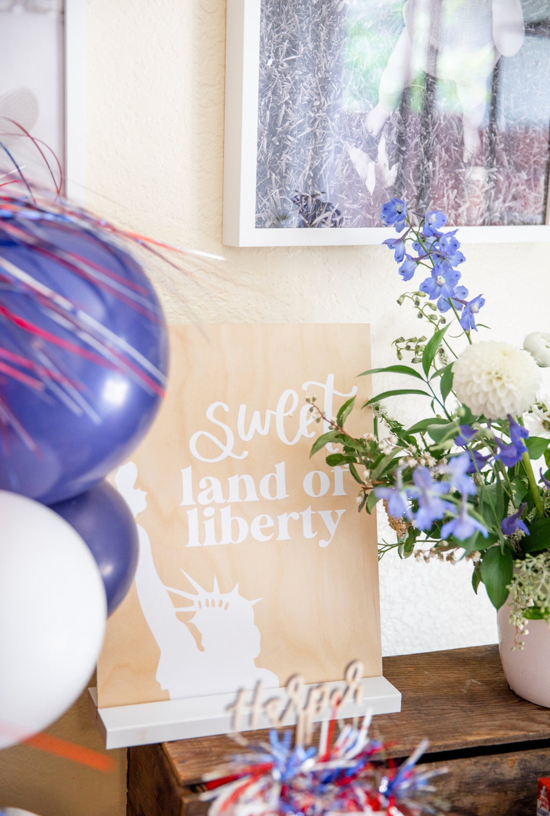 11x14 Wood Sweet Land of Liberty Dessert Sign 4th of - Etsy