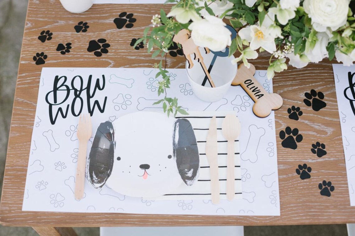 Personalized Dog Bone Place Cards Bone Name Tags Puppy | Etsy