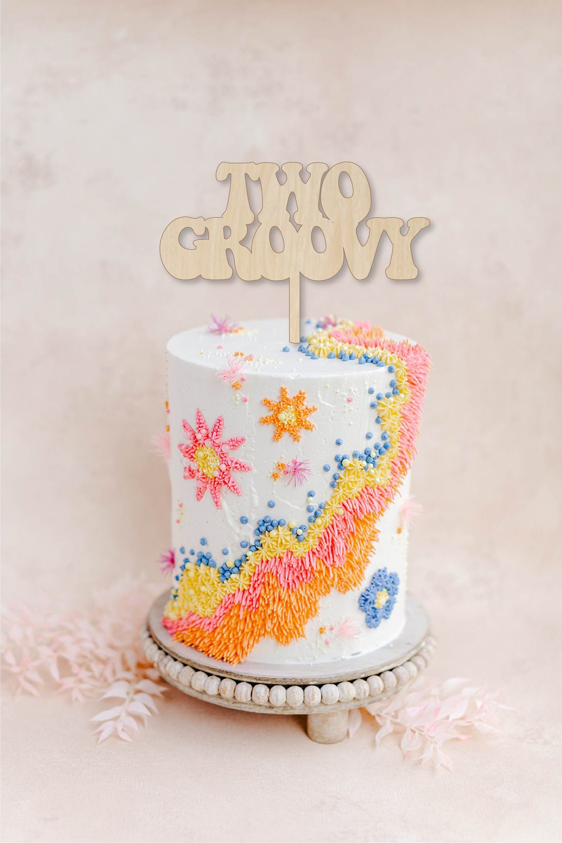 Two Groovy Cake Topper Two Groovy Party Disco Party 70s - Etsy