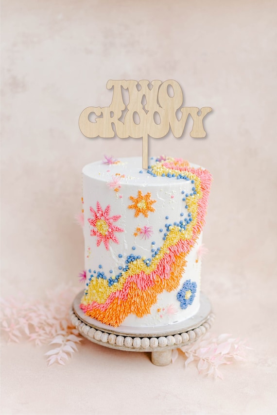 Two Groovy Cake Topper Two Groovy Party Disco Party 70s - Etsy
