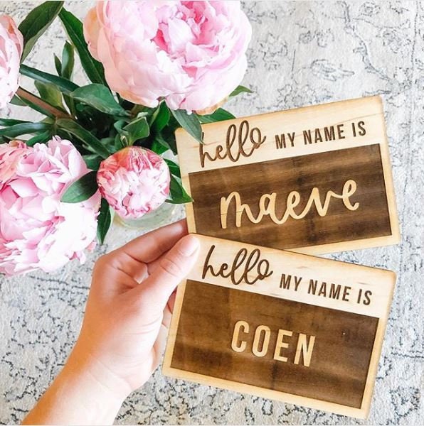 Birth Announcement Sign Hello My Name is Sign Custom Baby - Etsy