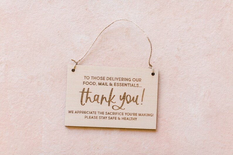 Delivery Sign Thank You Doorbell Sign Wood Engraved Thank | Etsy