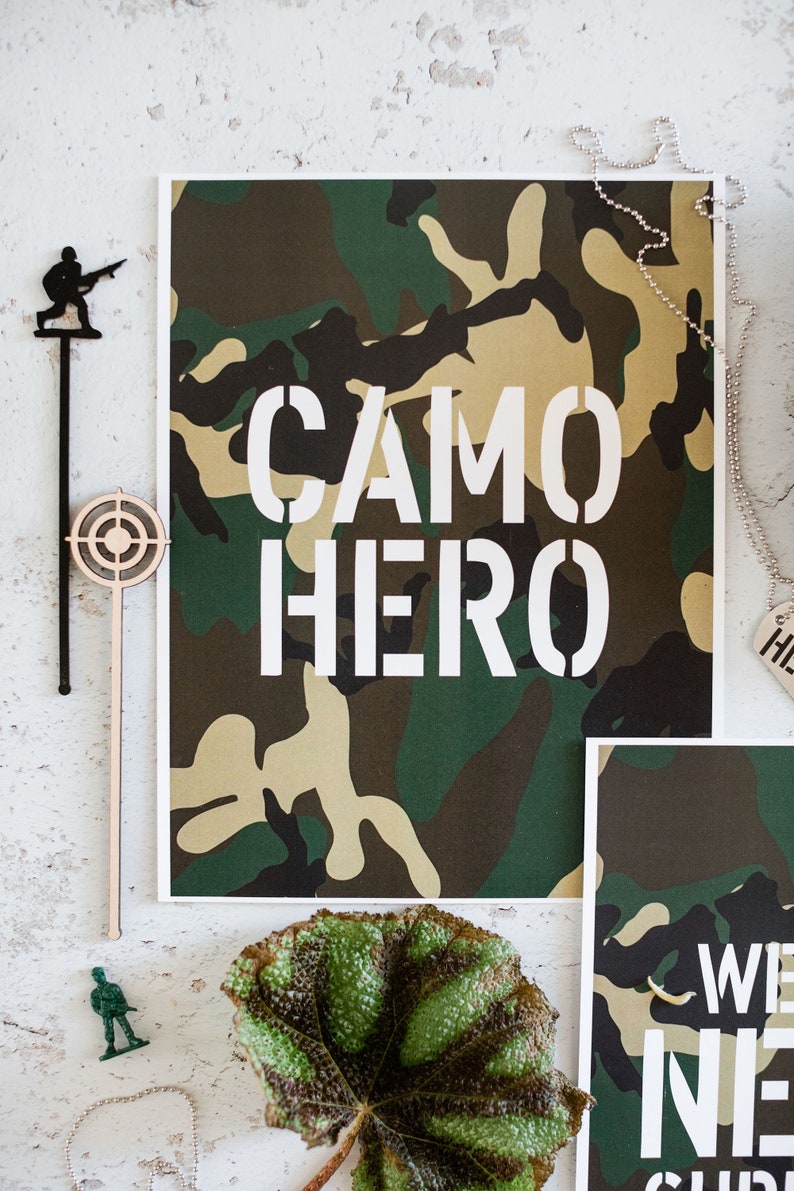 INSTANT DOWNLOAD: Camo Party Signs - Etsy