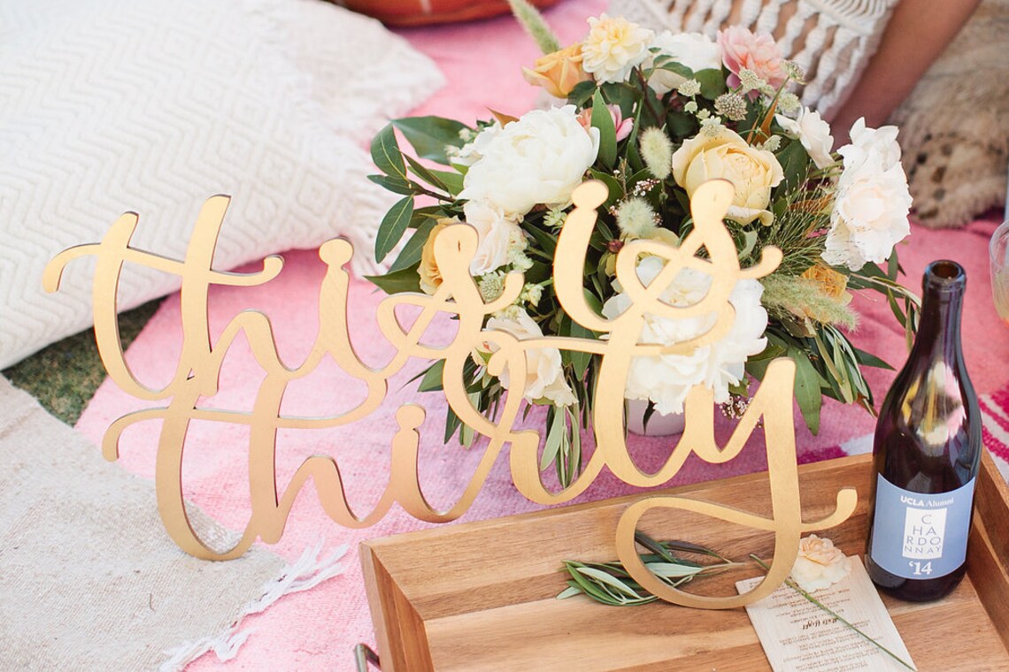 This is Thirty Sign & Photo Prop // Thirtieth Birthday 30th - Etsy