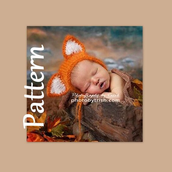 Baby Fox Bonnet Knitting PATTERN Newborn Fox Ears Hat | Etsy