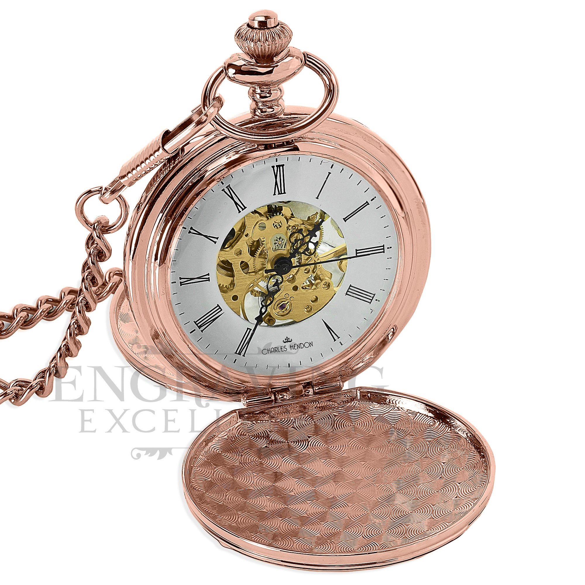 Personalised Rose Gold Mechanical Pocket Watch Pocket Watches | Etsy