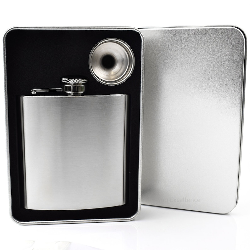 Personalised Steel Tin & Engraved 6oz Hip Flask-gifts For - Etsy