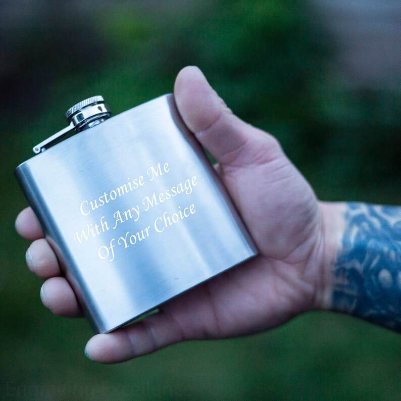 Personalized Engraved Stainless Steel Hip Flask - 6oz Groomsmen Gift - Etsy