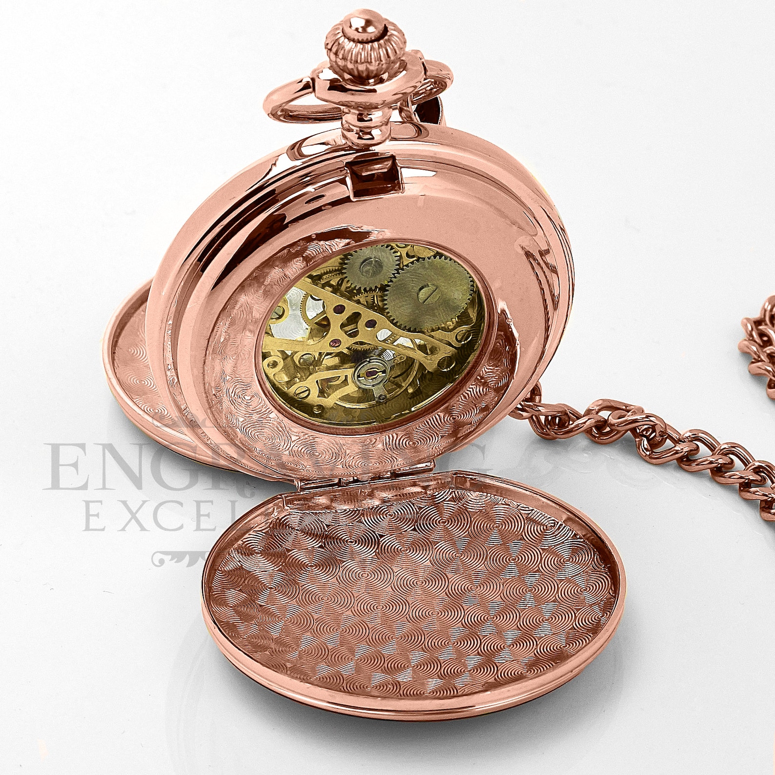 Personalised Rose Gold Mechanical Pocket Watch Pocket Watches | Etsy