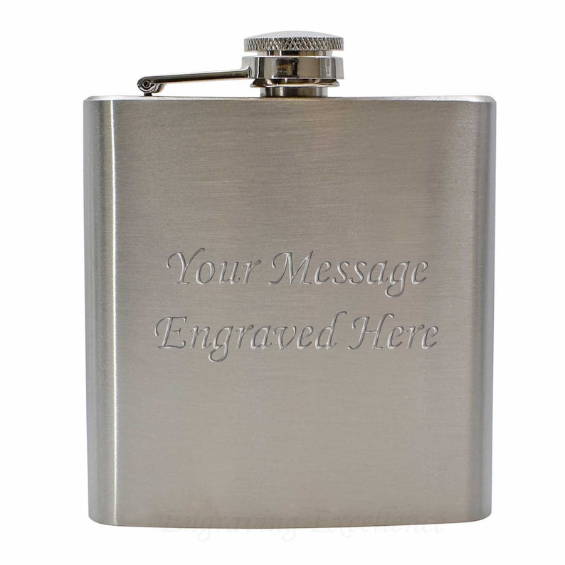 Personalised Custom Engraved Stainless Steel 6oz Hip Flask - Etsy Italia