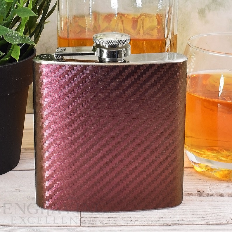 Carbon Fibre Style Hip Flask 6oz Hip Flask for Women - Etsy