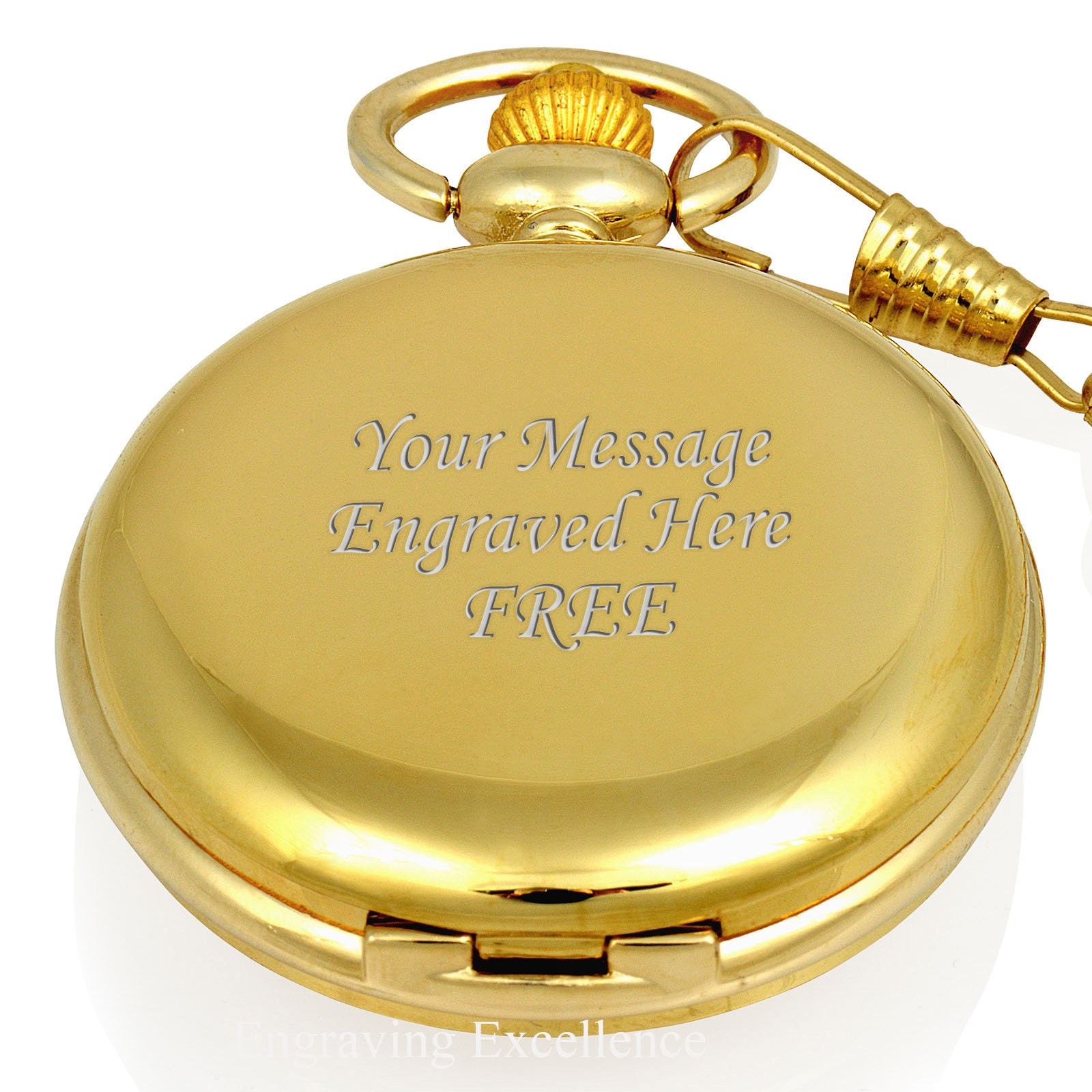 Engraved Gold Pocket Watch, Wedding Gift, Frosted Detail - Etsy