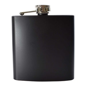 Personalised 6oz Matt Black Hip Flask Christmas Gifts Gift for Men and ...