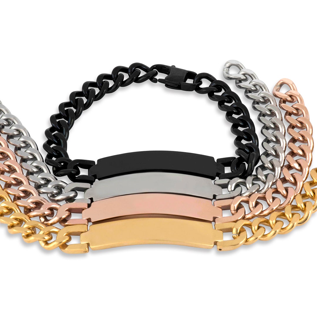 Personalised Mens Stainless Steel ID Bracelet Stainless ID - Etsy