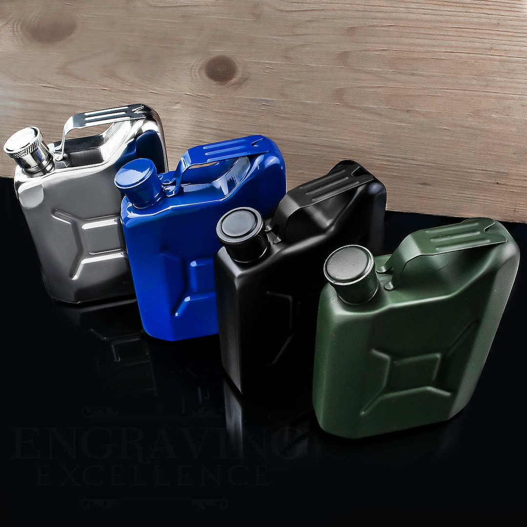 Personalised 5oz Jerry Can Hip Flask - Hip Flask for Men - Liquor Flask ...