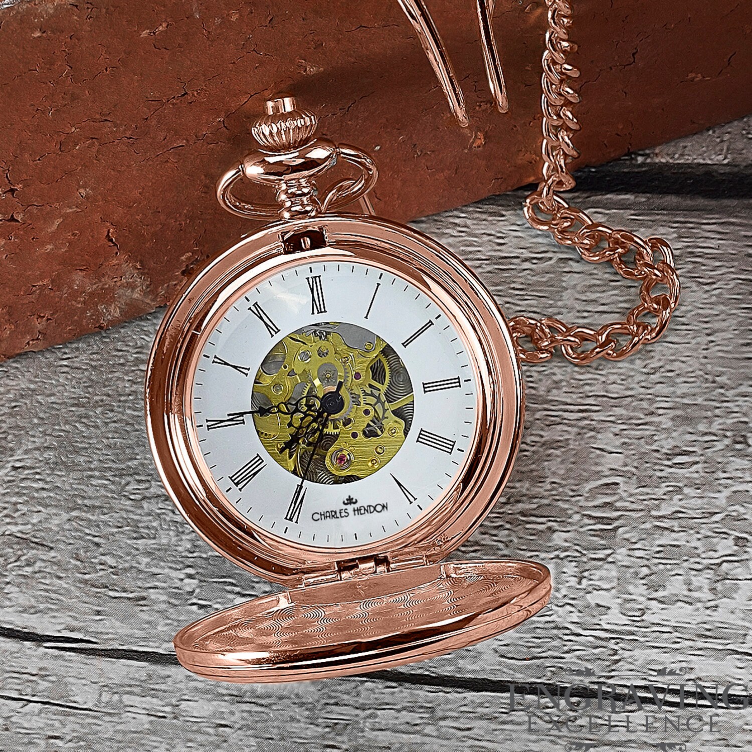 Personalised Rose Gold Mechanical Pocket Watch Pocket Watches | Etsy