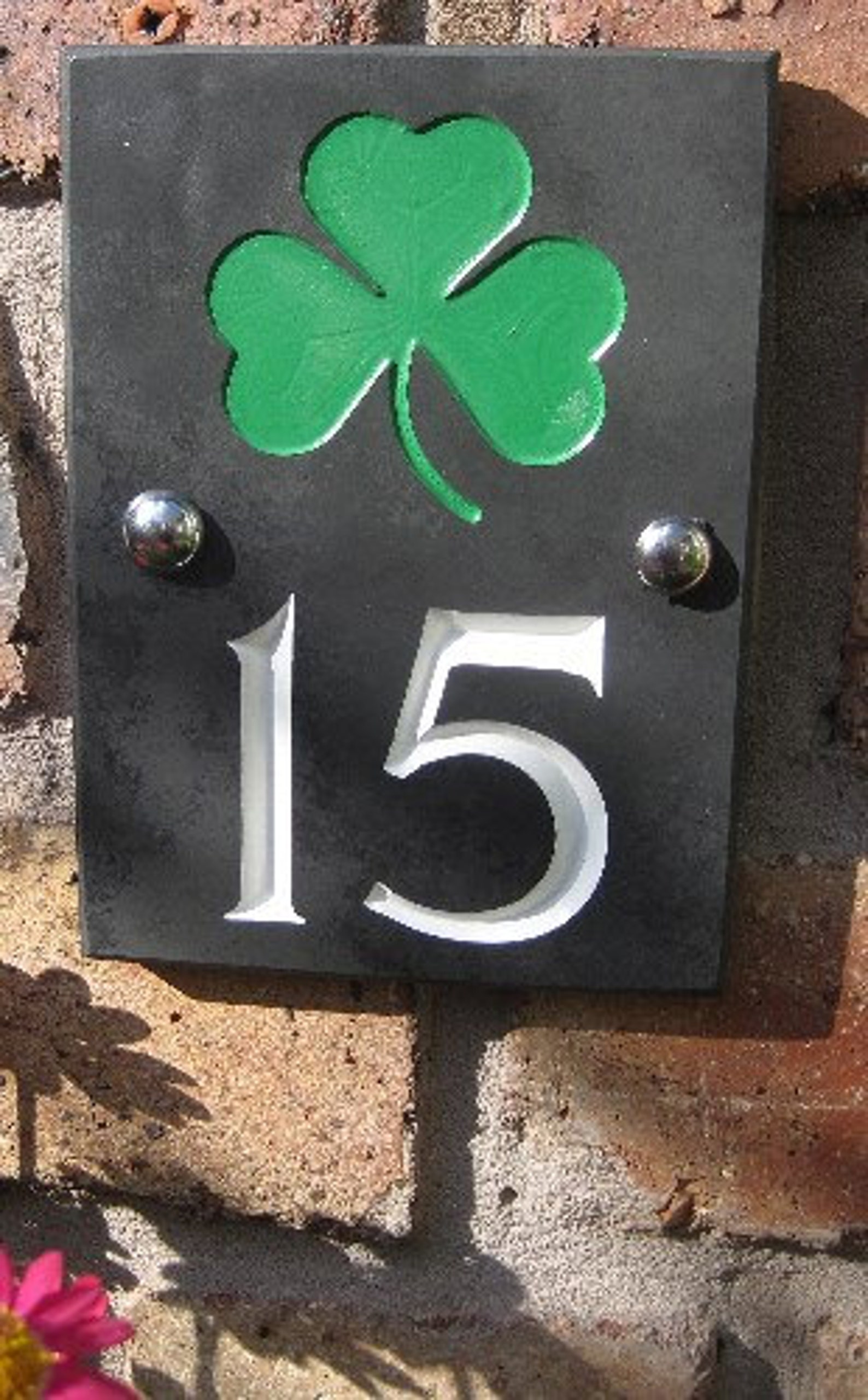 Engraved Slate House Number With Hand Painted Engraved Motif - Etsy