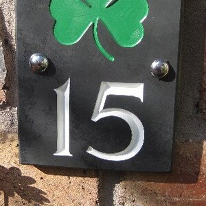 Engraved Slate House Number With Hand Painted Engraved Motif - Etsy