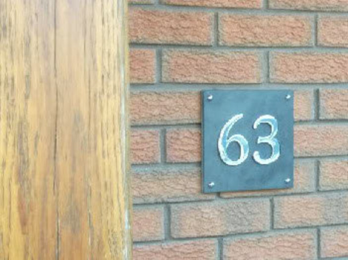 Modern Large Slate and Chrome House Number 1-9999 - Etsy