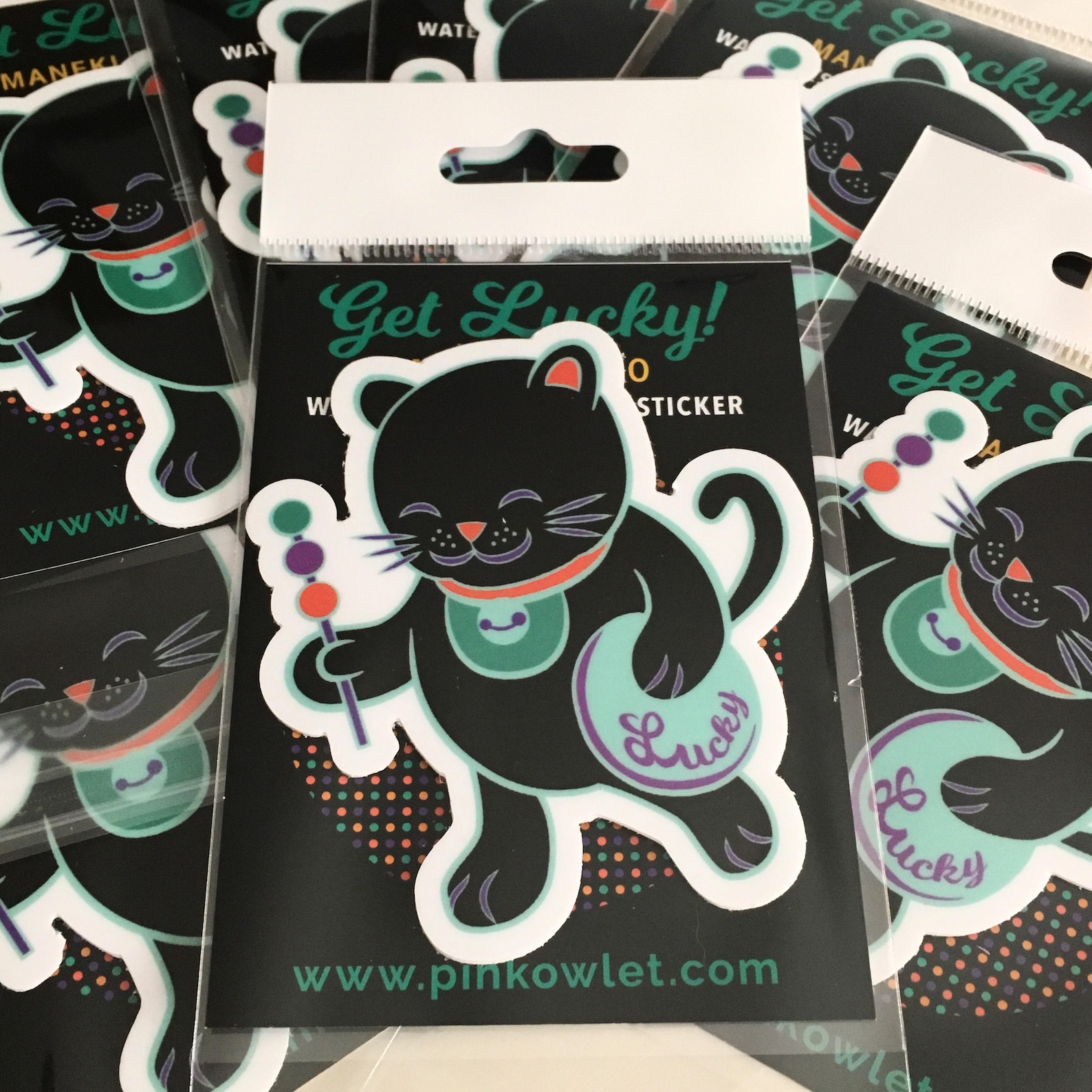 Lucky Cat Vinyl Sticker - Etsy