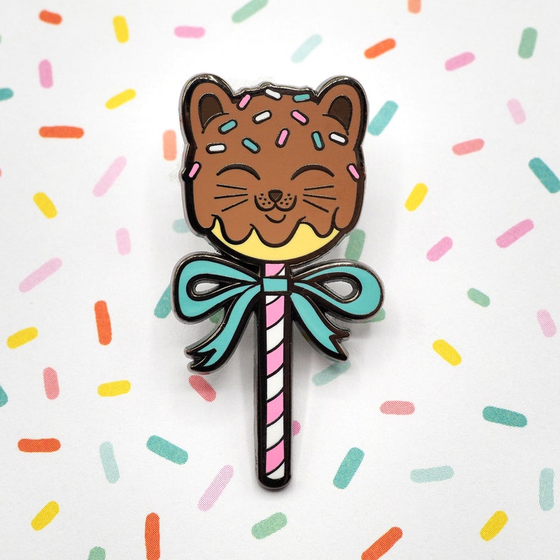 Kitty Cat Cake Pops Enamel Pins - Etsy