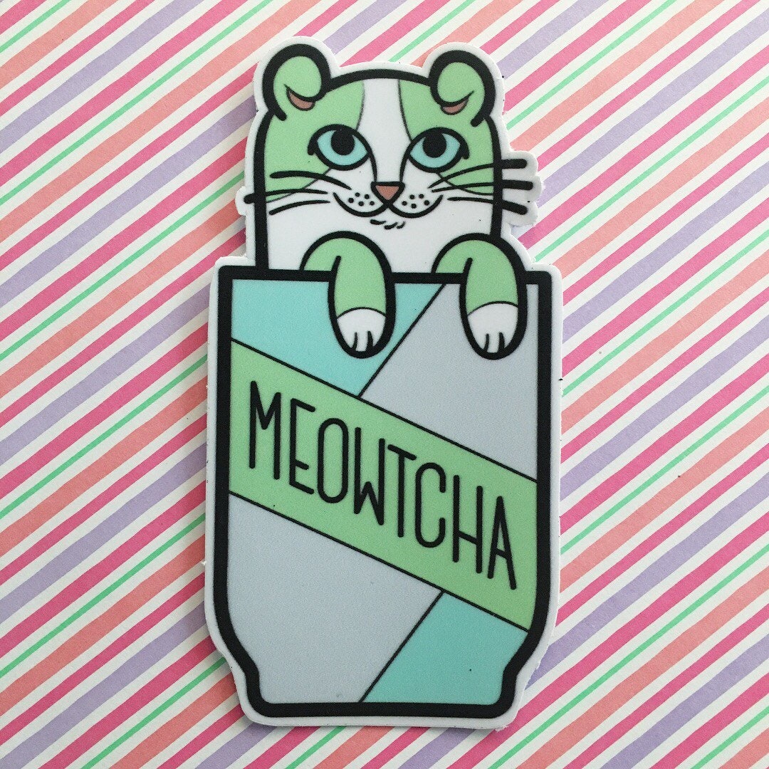 Meowtcha Vinyl Sticker - Etsy