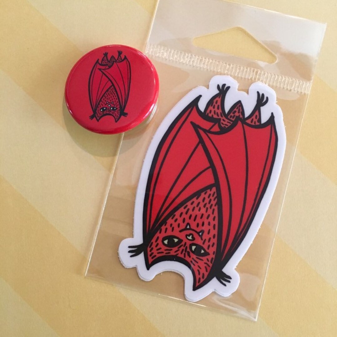 Going Batty Button and Sticker Set - Etsy
