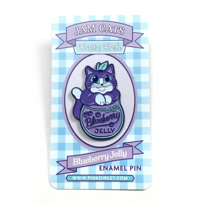 Jam Cats Blueberry Jelly Cat Enamel Pin - Etsy
