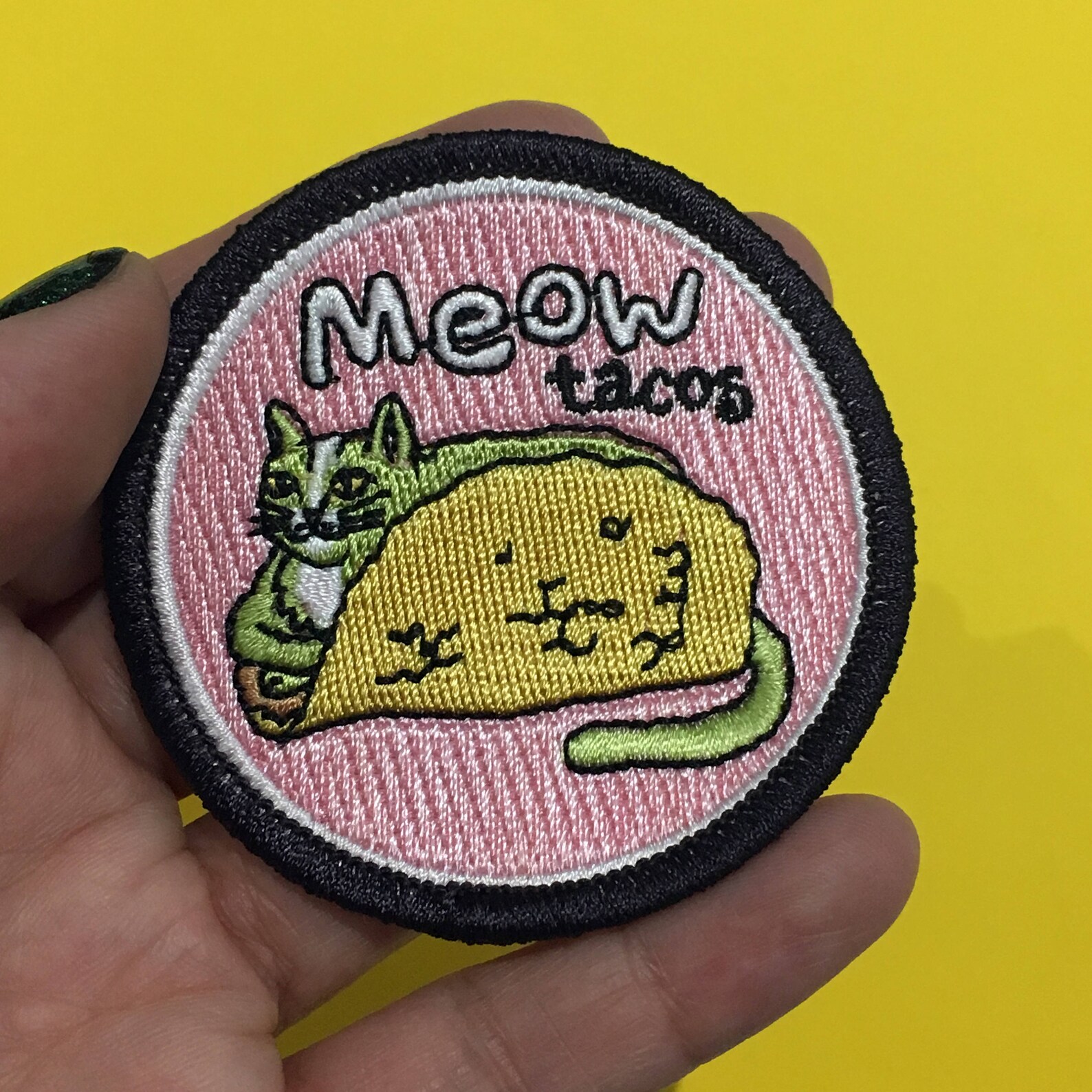Meow Tacos Cat Taco Iron-on Patch and Sticker Set | Etsy