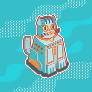 Cat Bots Vinyl Stickers - Etsy
