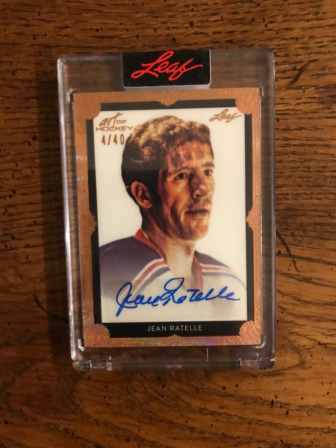 Jean Ratelle Autograph 4/40 Leaf Hockey Card (as Pictured) (original ...