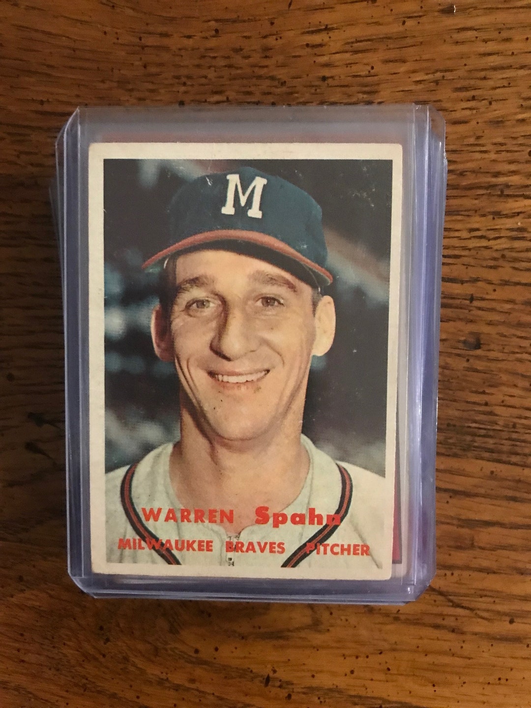 Warren Spahn 1957 Topps Baseball Card (original Issue) (as Pictured ...