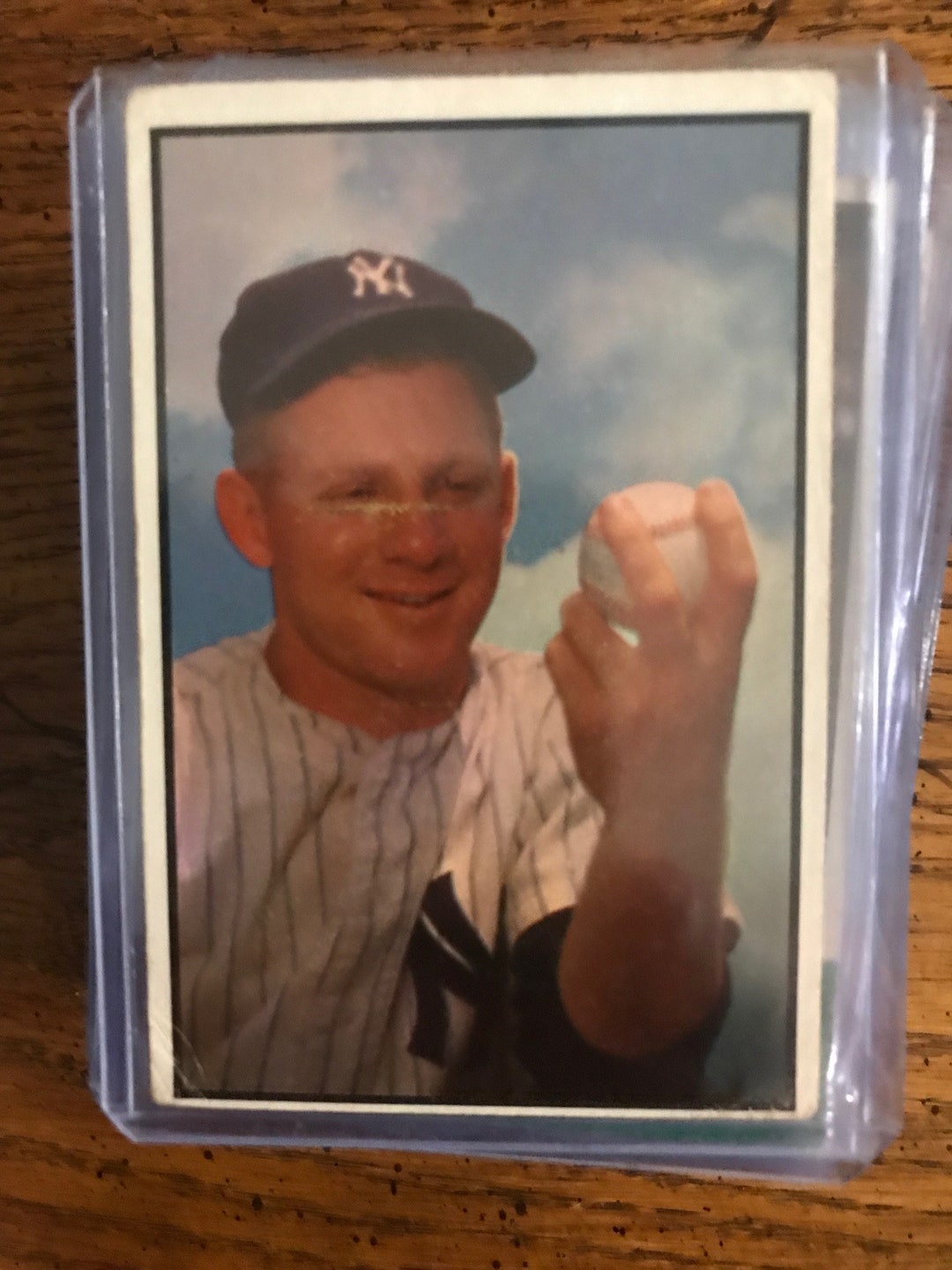 Whitey Ford 1953 Bowman Baseball Card Line on Face of Card (as Pictured ...
