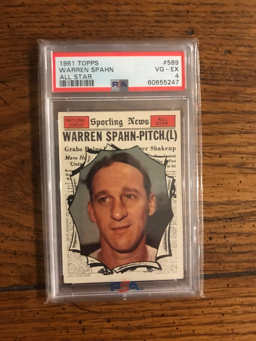 Warren Spahn High Number All Star 1961 Topps PSA 4 (as Pictured ...