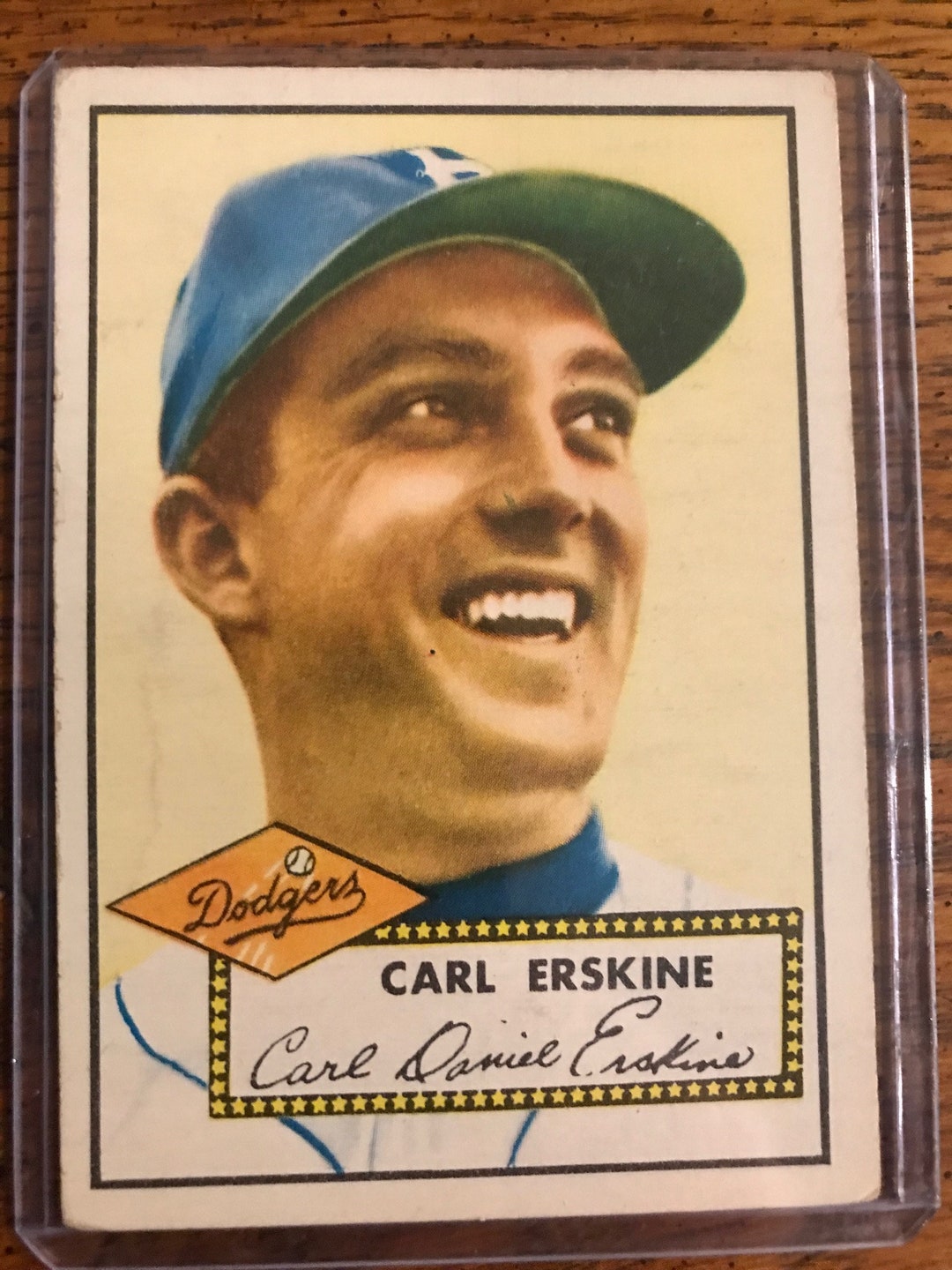 Carl Erskine 1952 Topps Baseball Card original Issue as Pictured 1785 ...