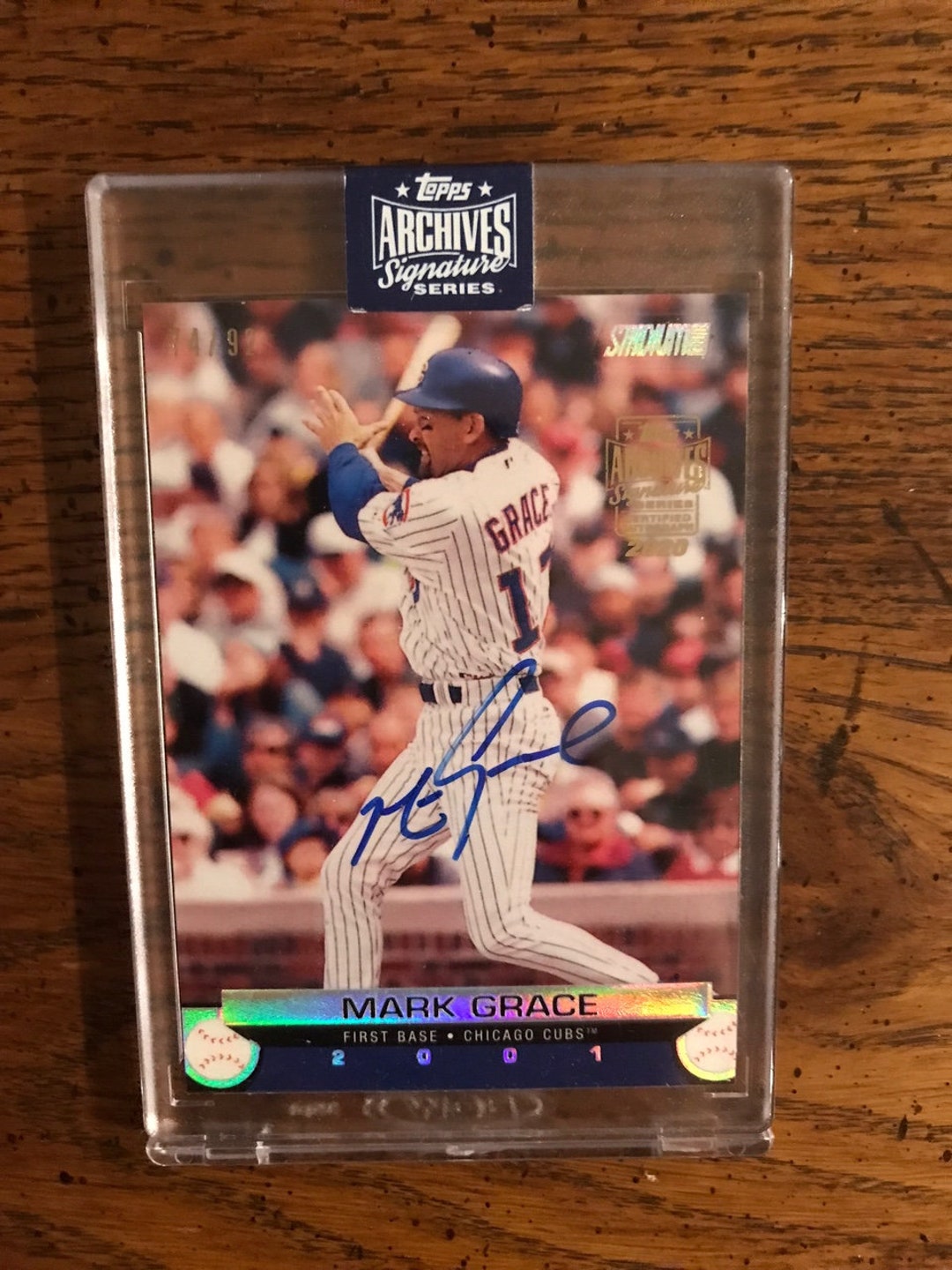 Mark Grace Autograph Topps Archives 74/92 original Issue as Pictured ...
