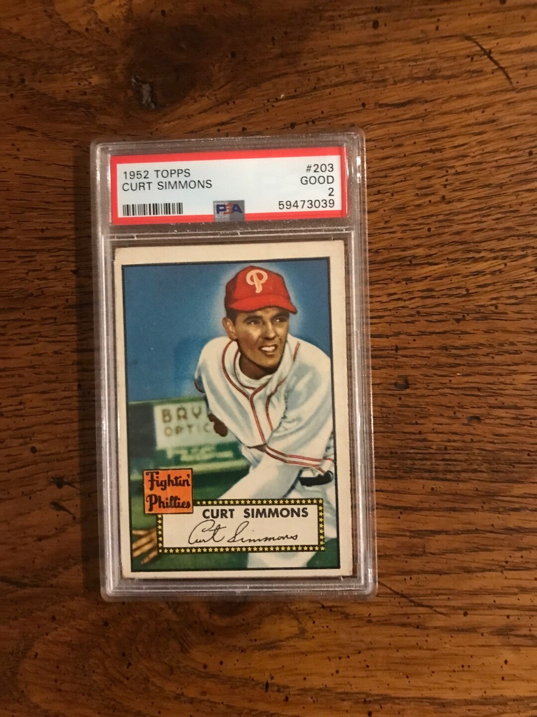 Curt Simmons 1952 Topps Baseball Card PSA 2 (original Issue) (as ...