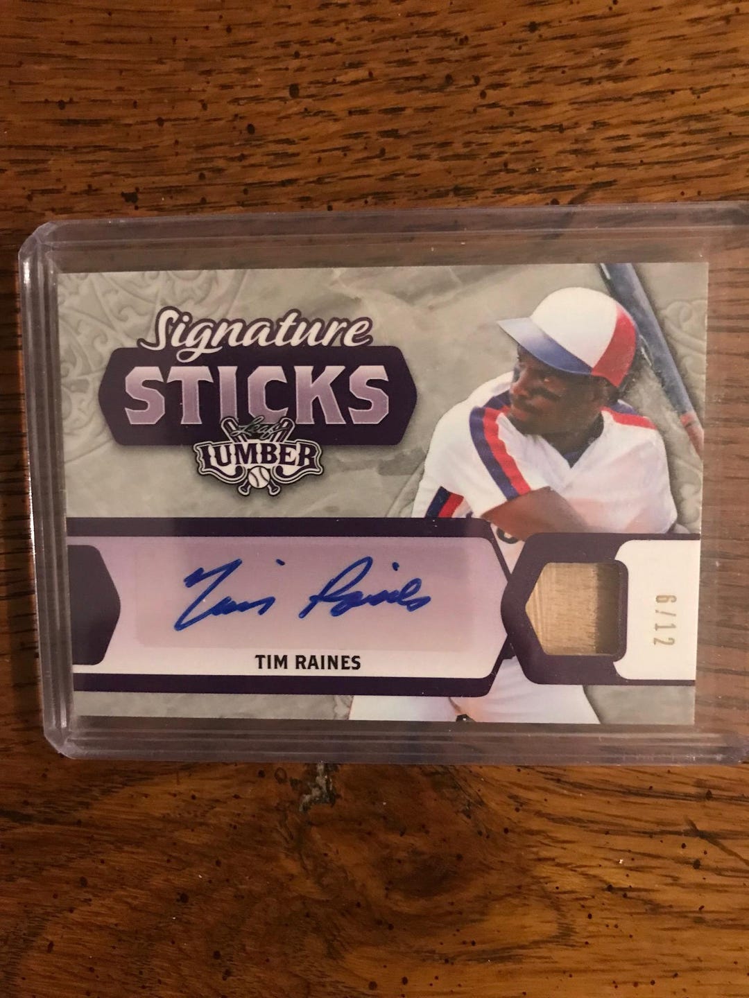 Tim Raines Autograph 6/12 Leaf Signature Sticks Lumber (original Issue ...