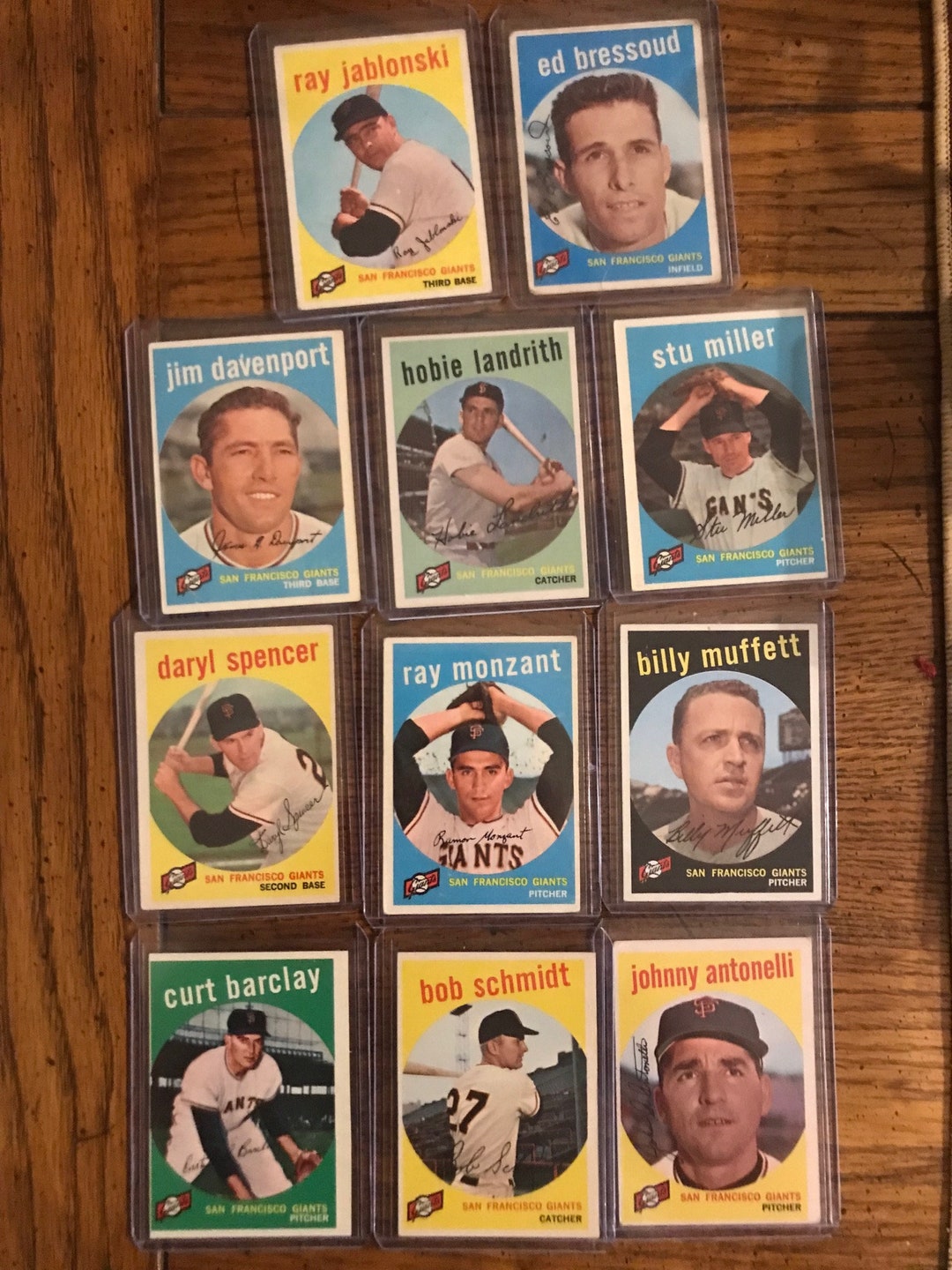 Giants 11 Different 1959 Baseball Cards (original Issue) (as Pictured ...