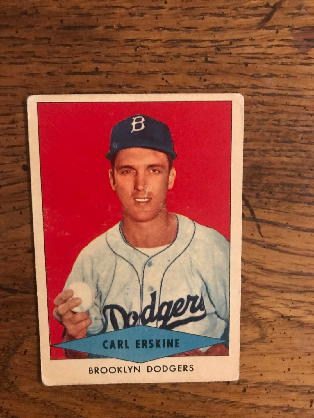Carl Erskine 1954 Red Heart Baseball Card (original Issue) (as Pictured ...