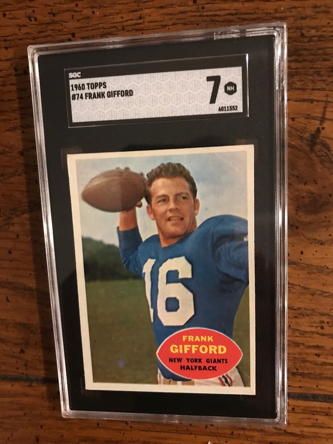 Frank Gifford SGC 7 1960 Topps Football Card original Issue as Pictured ...