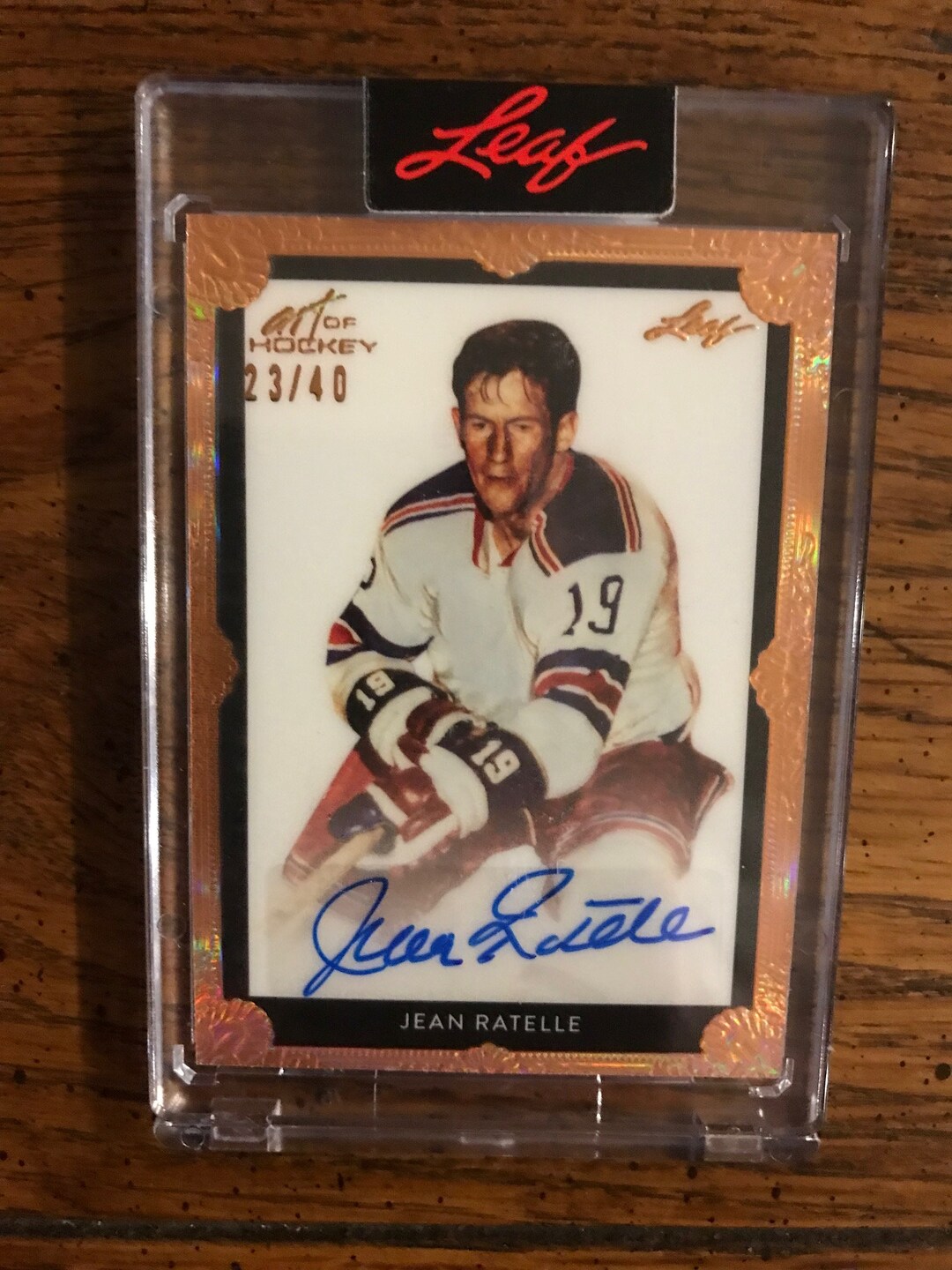 Jean Ratelle Autograph Numbered 23/40 Leaf Art of Hockey (as Pictured ...